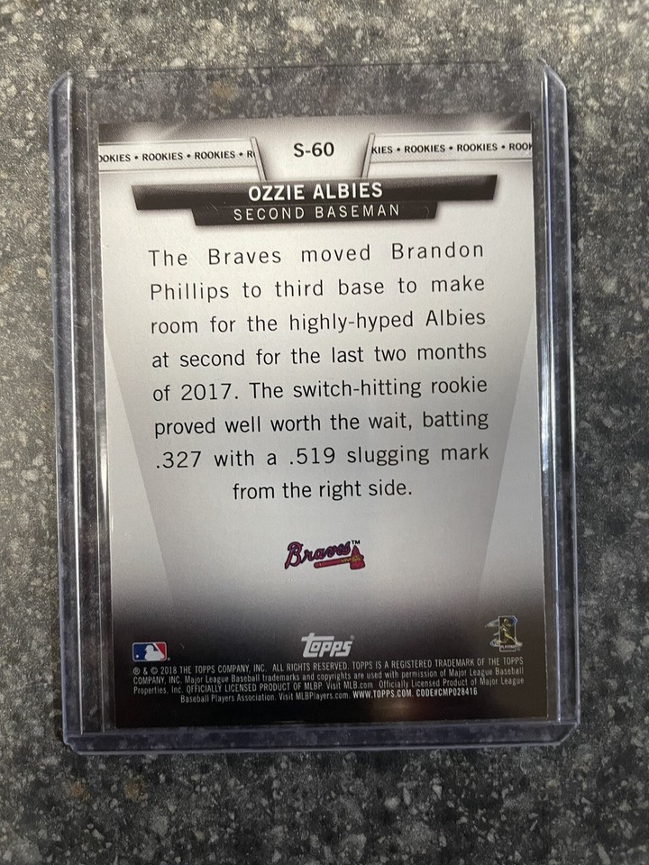 2018 Topps Series 2 Ozzie Albies ROOKIE #S-60 Salute Rookies Atlanta ...