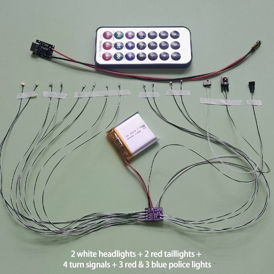 1/24or18 Universal Lighting kit police Model cars Modific Remote ...