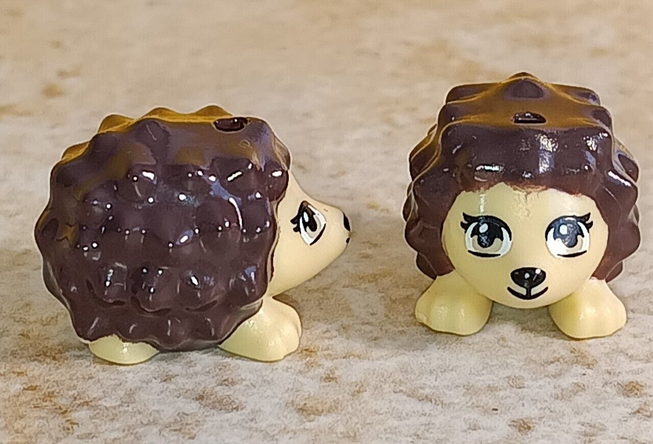 LEGO Guinea Pig Hedgehog Dark Brown GIRL Eyelashes Furry Pet Fluffy Fur ...