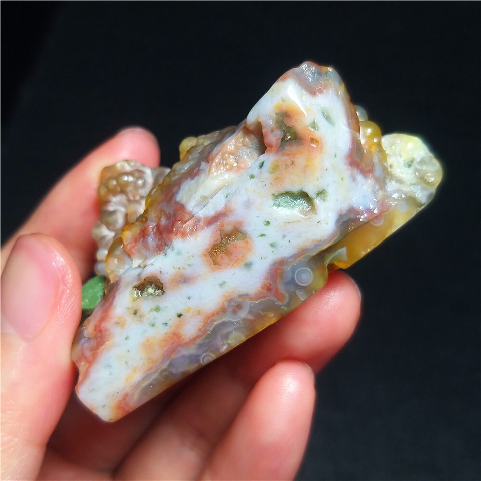 TOP42G Natural Orbicular Ocean Jasper Rough Stone Reiki Crystal ...