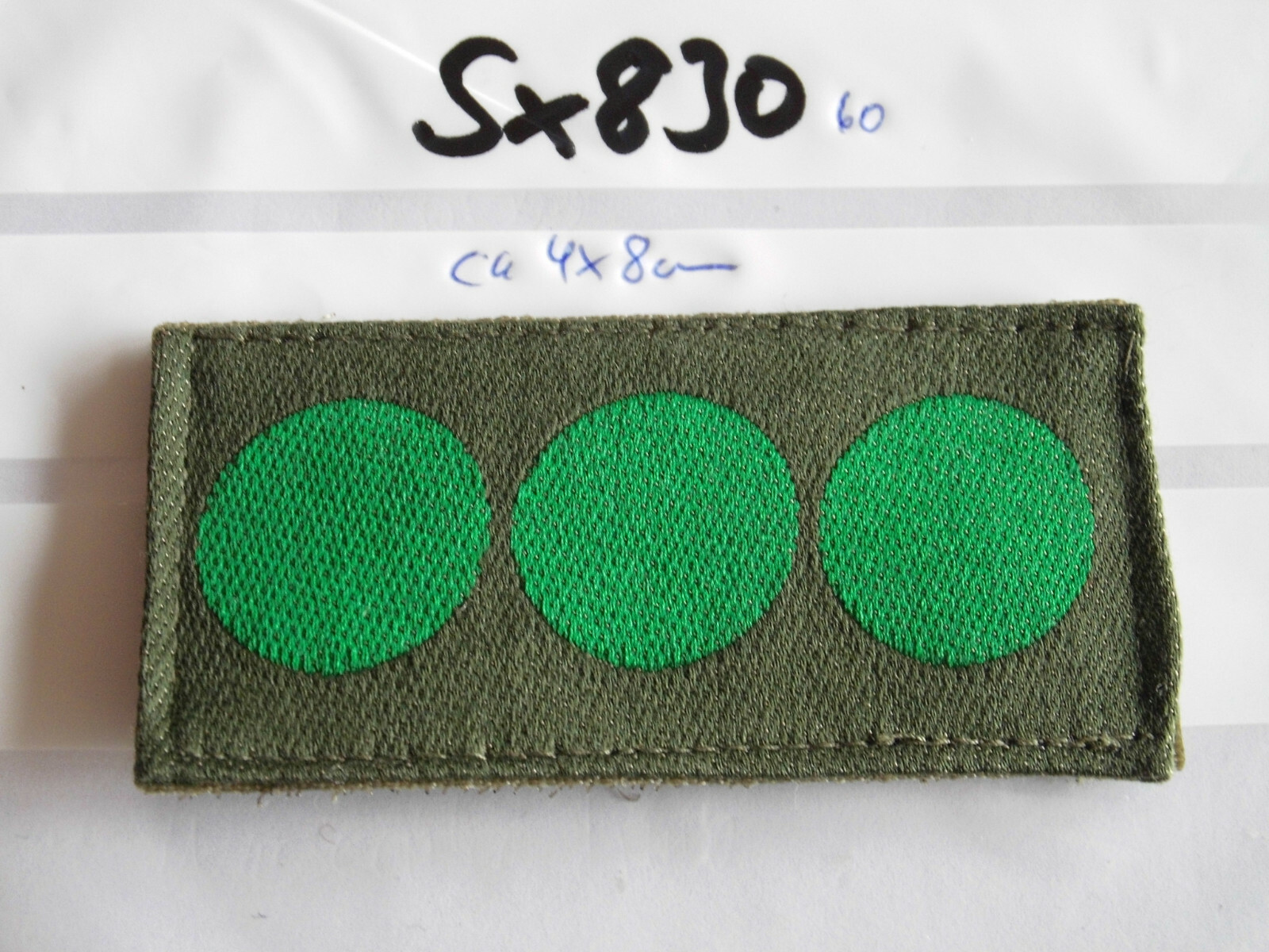 Polizei Rangabzeichen grün mit 3 Kreise grün ca 4x8cm auf Klett 1 Stück ...