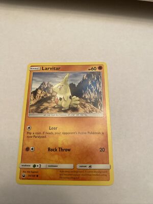 POKEMON Trading Card Basic Larvitar HP60 Leer Rock Throw 74/168 | eBay