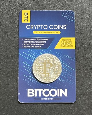 2021 Bitcoin 1 oz Silver Crypto Coin Serial #’d BlockChainMint BTC ...