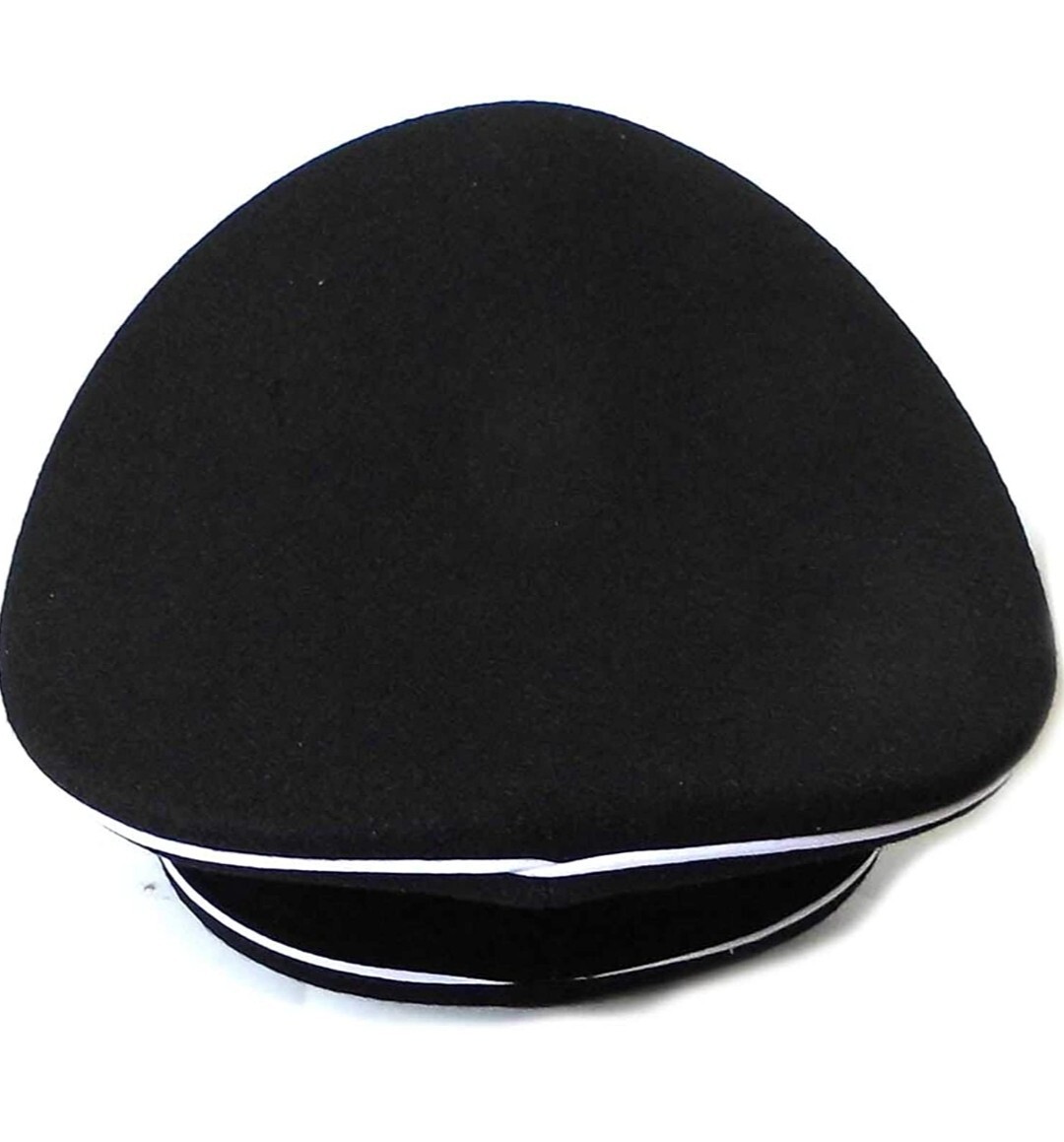 WWII GERMAN SS ELITE OFFICER HAT OFFICER ARMY WOOL VISOR CRUSHER CAP ...