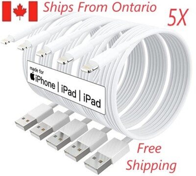 5x 3FT 1M 8Pin USB Data Sync Charging Charger Cable For iPhone 7 8 X 11 ...