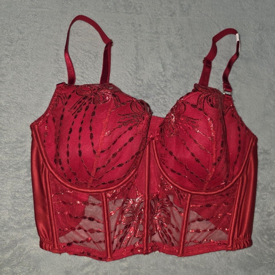 Victoria’s Secret 38D Dream Angels Corset Balconette Bra Red Sexy | eBay