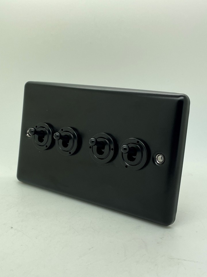 Classic Matt Black Plug Sockets Light Switches Dimmers - Whole Range ...