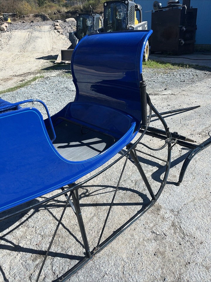 Antique Blue Restored Portland Cutter Sleigh With Shafts, Horse Drawn ...