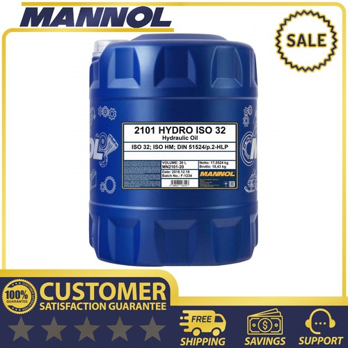 MANNOL 20L ISO 32 HYDRAULIC OIL HIGH GRADE SHELL TELLUS 27 DIN 51524 ...