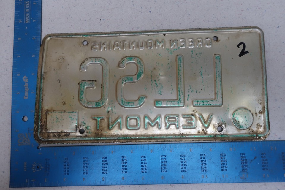 Vermont License Plate Tag VT 1982 82 Vanity Initials LL SG L L S G LLSG ...