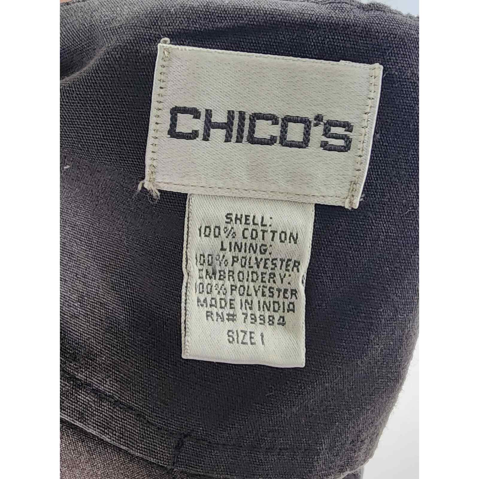 Chico's Vintage 90s Black Embroidered Full-zip Jacket Chico's size 1 ...