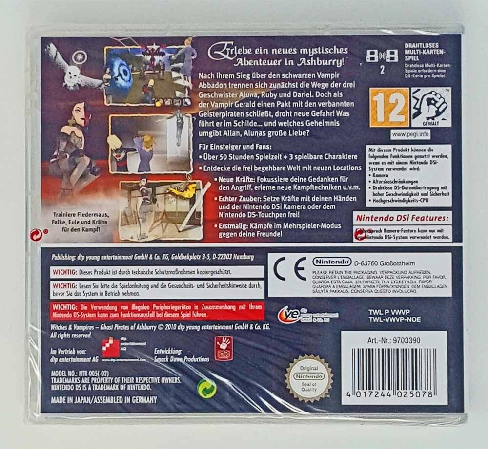 Nintendo DS DSi Witches Vampires Ghost Pirates of Ashburry ROLE GAME 2 ...