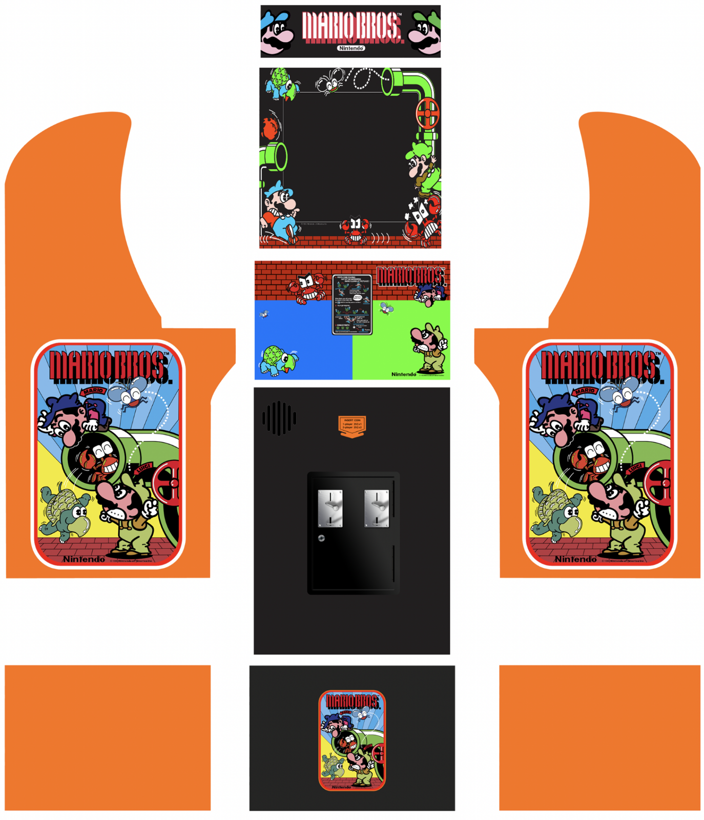 Classic Mario Bros. Custom Arcade 1Up Custom Graphic Kit | eBay