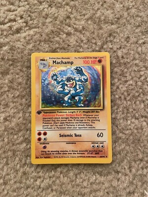 Pokémon TCG Machamp Base Set 8/102 Holo Ist Edition Rare | eBay