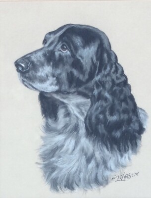 Original Pastel English Springer Spaniel by Ole Larsen | eBay