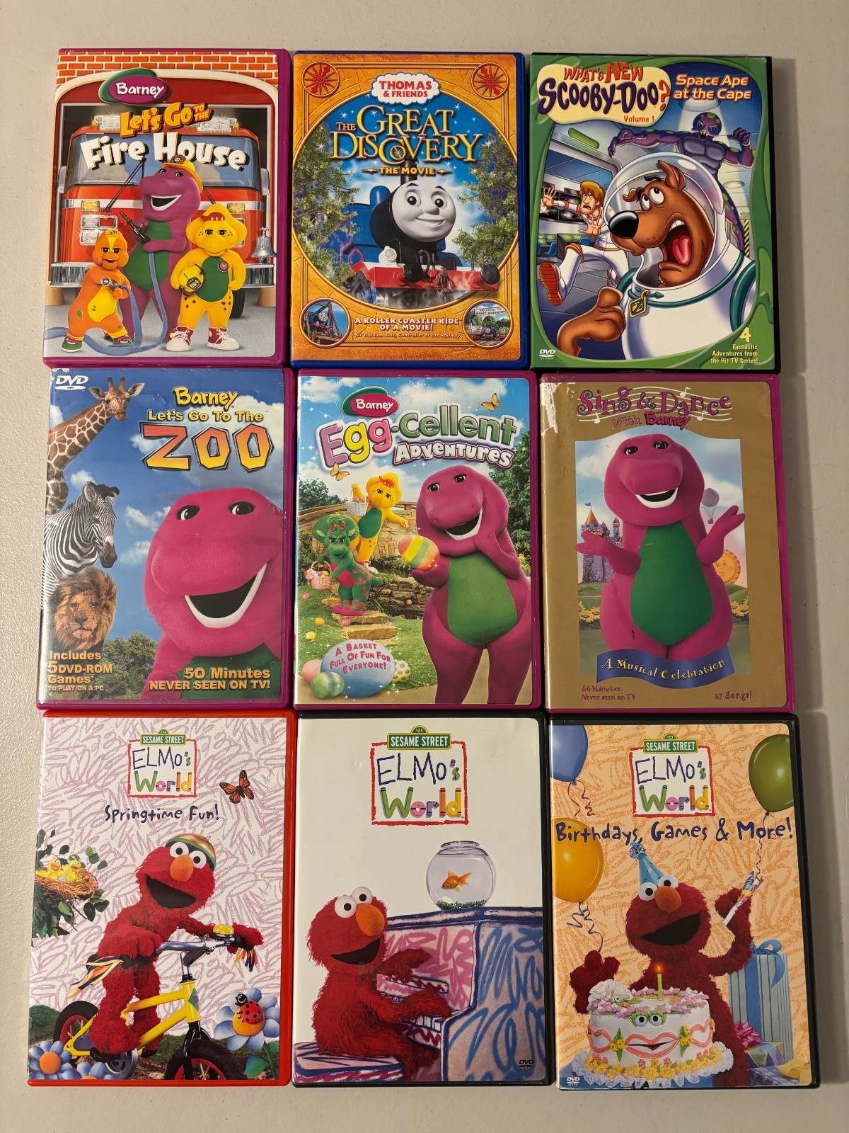 9 Preschool Toddler DVD Lot - Animated Children Learning Barney Elmo ...