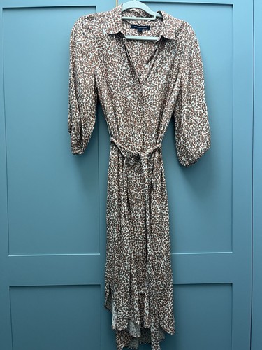 French Connection Leopard Print Midi Shirt Dress Size 10 | eBay UK