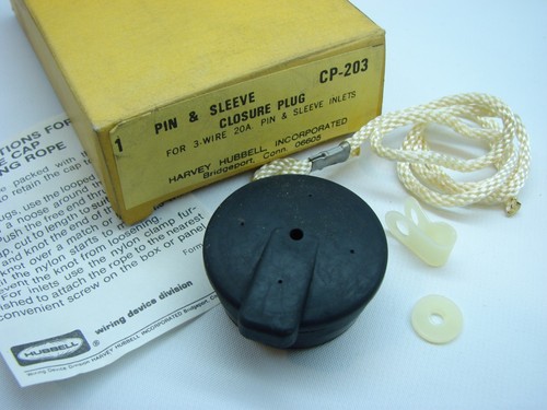 Hubbell CP-203 Pin & Sleeve Closure Plug For 3 Wire 20 Amp Pin & Sleeve ...