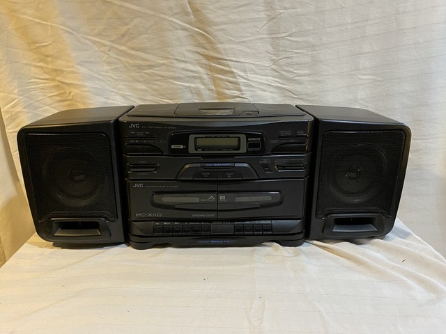 Vtg 90s JVC Pc-x110 Boombox Ghettoblaster W/ Remote CD Dual Cassette ...