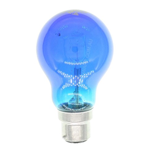 CLA GLS Coloured Halogen Light Bulb B22 240V 28W Blue | eBay Australia