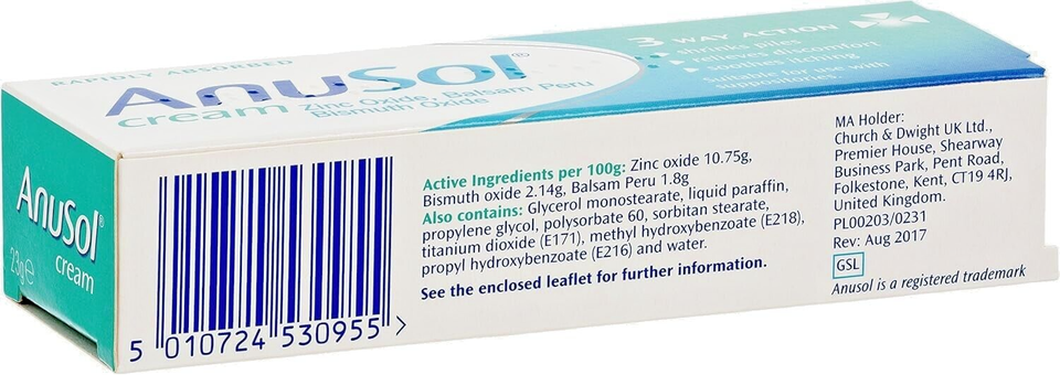 Anusol Hemorrhoids (Piles) Treatment Cream - 23G | eBay