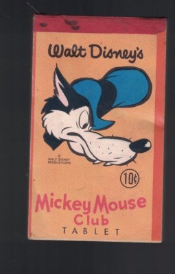 Walt Disney's Mickey Mouse Club Tablet Big Bad Wolf 1950s | eBay