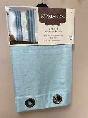 New Kirkland Window 2 Panels ICE BLUE MINT 40x84 Machine Washable ...