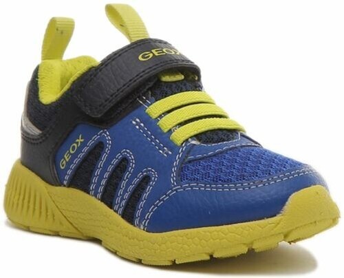 GEOX J Sveth B. Uno Cinturino Leggero da Ginnastica IN Blu Navy Giallo ...