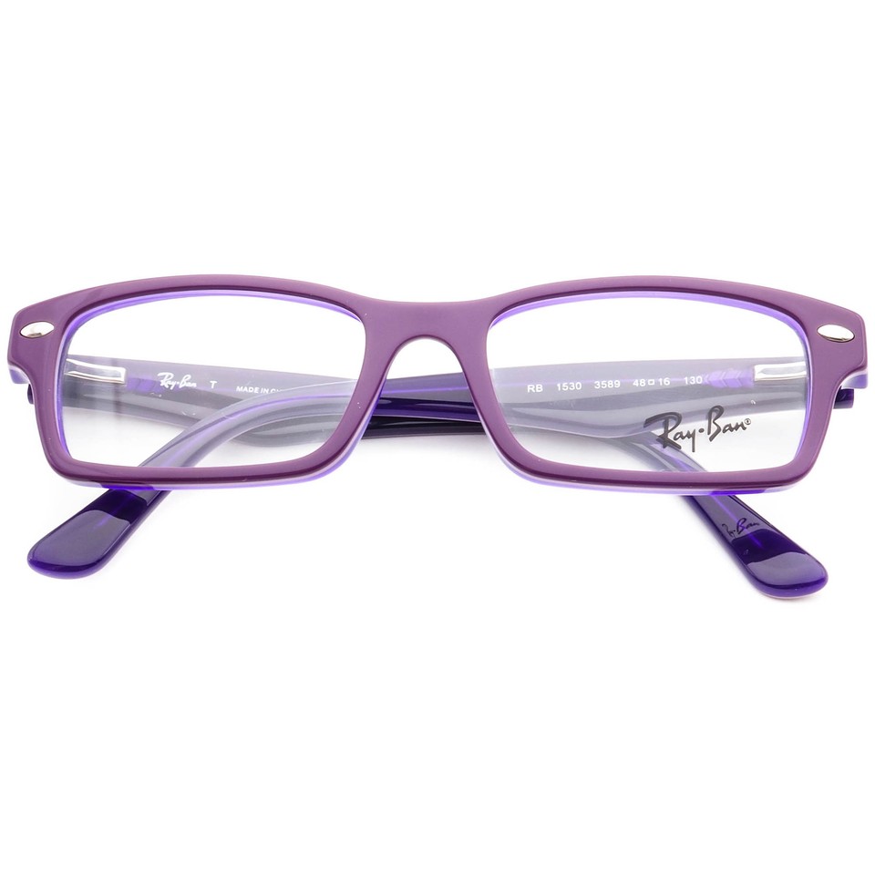 Ray-Ban Junior Eyeglasses RB 1530 3589 Purple Rectangular Frame 48[]16 ...