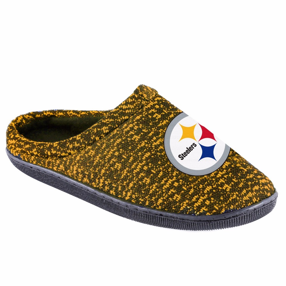 Football Poly Knit Cup Sole Slippers House Shoes Slide On New - Pick ...