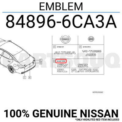 848966CA3A Genuine Nissan EMBLEM 84896-6CA3A | eBay