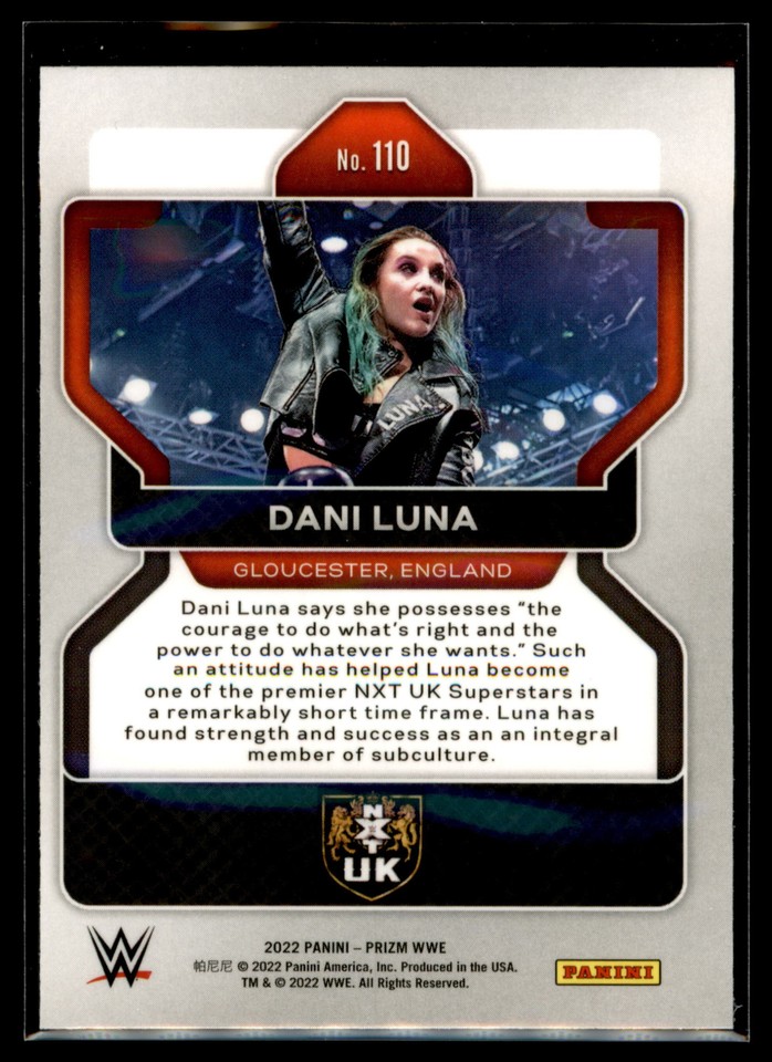 2022 Panini Prizm WWE Wrestling Base Set #110 Dani Luna RC - NXT UK | eBay