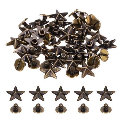 12.5mm Star Rivets, 25 Sets Leather Rivets Rapid Studs Rivet, Bronze ...