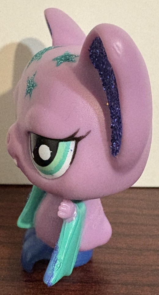 Hasbro Littlest Pet Shop LPS Bat #2142 Purple Body, Teal Eyes, Glitter ...