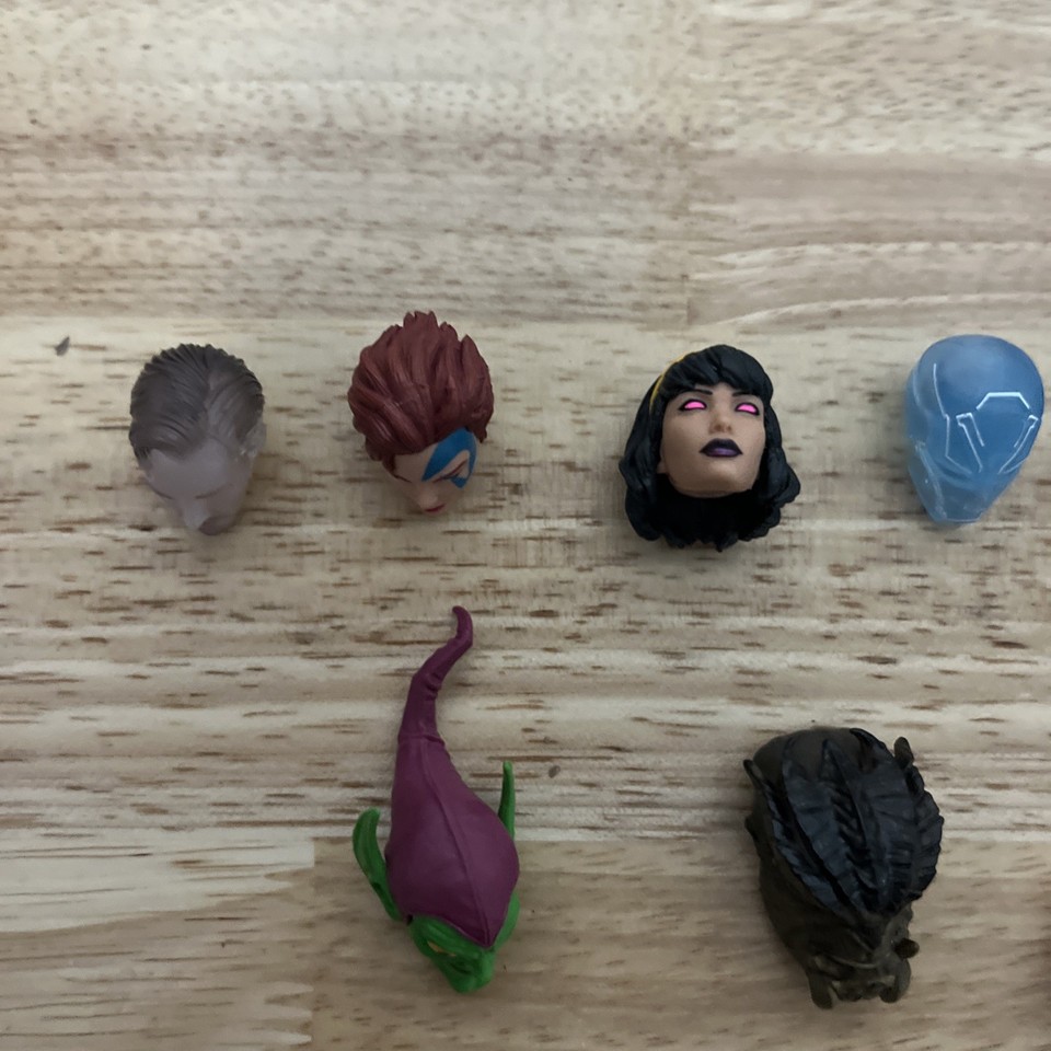 Marvel Legends (x9) Head Lot Fodder Only Hasbro Cyclops Deadpool Green ...