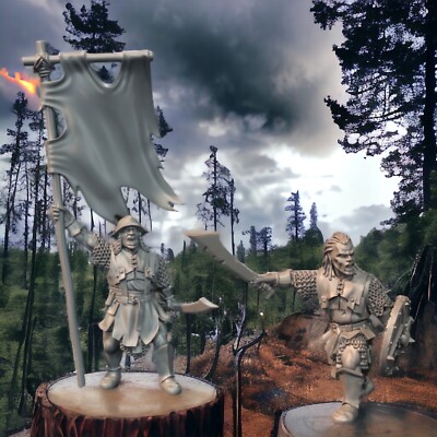 Armored Orc Command X2 Figures - Ideal MESBG, LOTR, etc 28mm Wargames ...