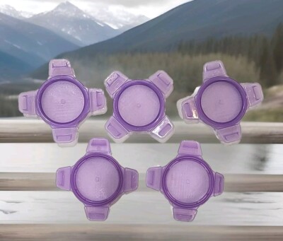 [LOT OF 5 ]Snapware Pyrex Snap Replacement Lids Covers Round 3" PURPLE ...