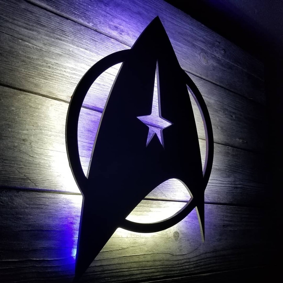 Star Trek, Starfleet Insignia Logo. LED Back lit, Star Trek Sign, Wall ...
