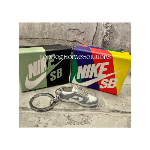 Nike Keyring Dunks SB Trainer Low White Grey Fog Sneaker 3D Keychain ...