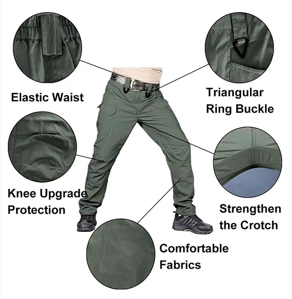 US Mens Tactical Cargo Pants Waterproof Combat Work Hiking Outdoor ...