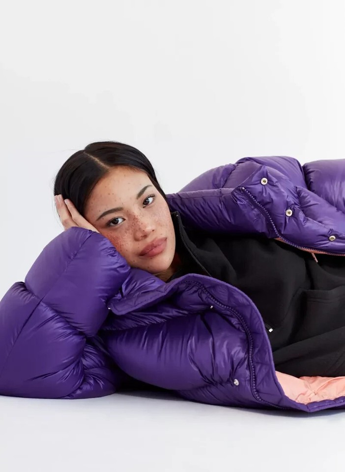 Aritzia TNA The Mega Puff Sun Orange/Pink Size XXS | eBay