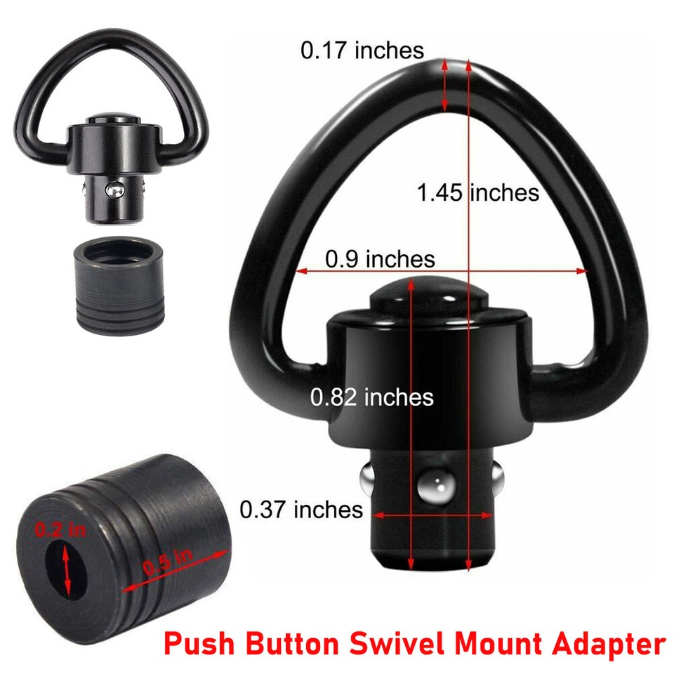 Tactical QD Push Button Sling Swivel Mount Adapter w/ Base For Shotgun ...