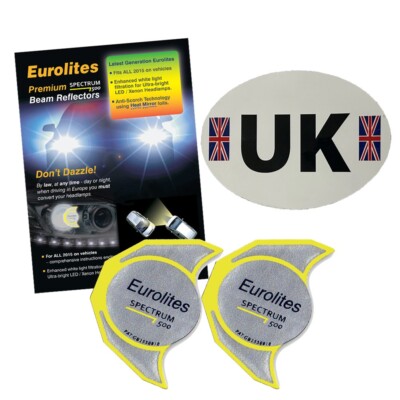 Eurolites Spectrum Headlamp Beam Adaptors Adhesive UK Sticker European ...