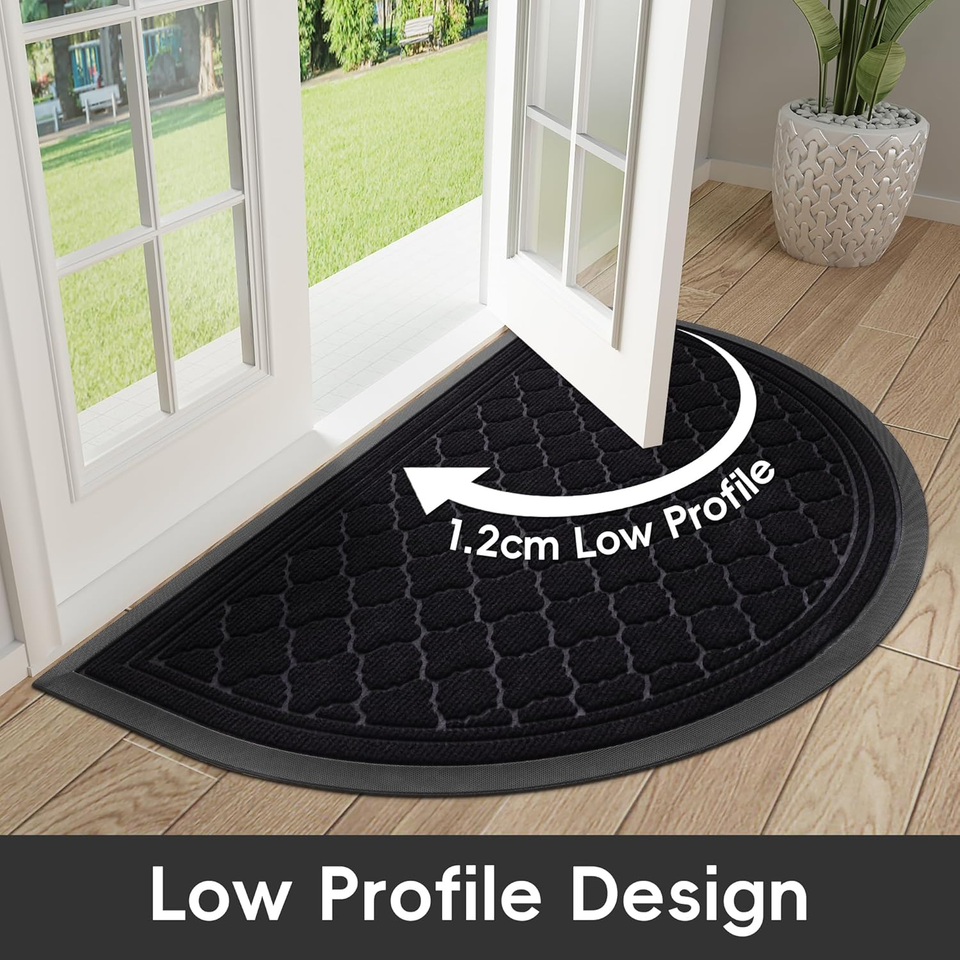 Homaxy Half Moon Door Mats Indoor, Non Slip Rubber Door Matts, Dirt ...