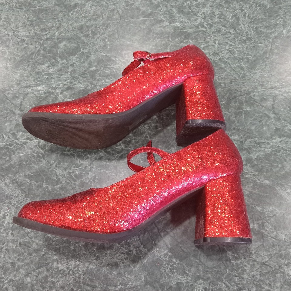Ellie 3" Chunky Heel Glitter Sequined Heels Adult Women 11 Costume ...