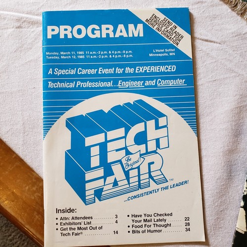 Vintage 1985 Tech Fata Programma Brochure Info Sofitel Minneapolis Mn ...