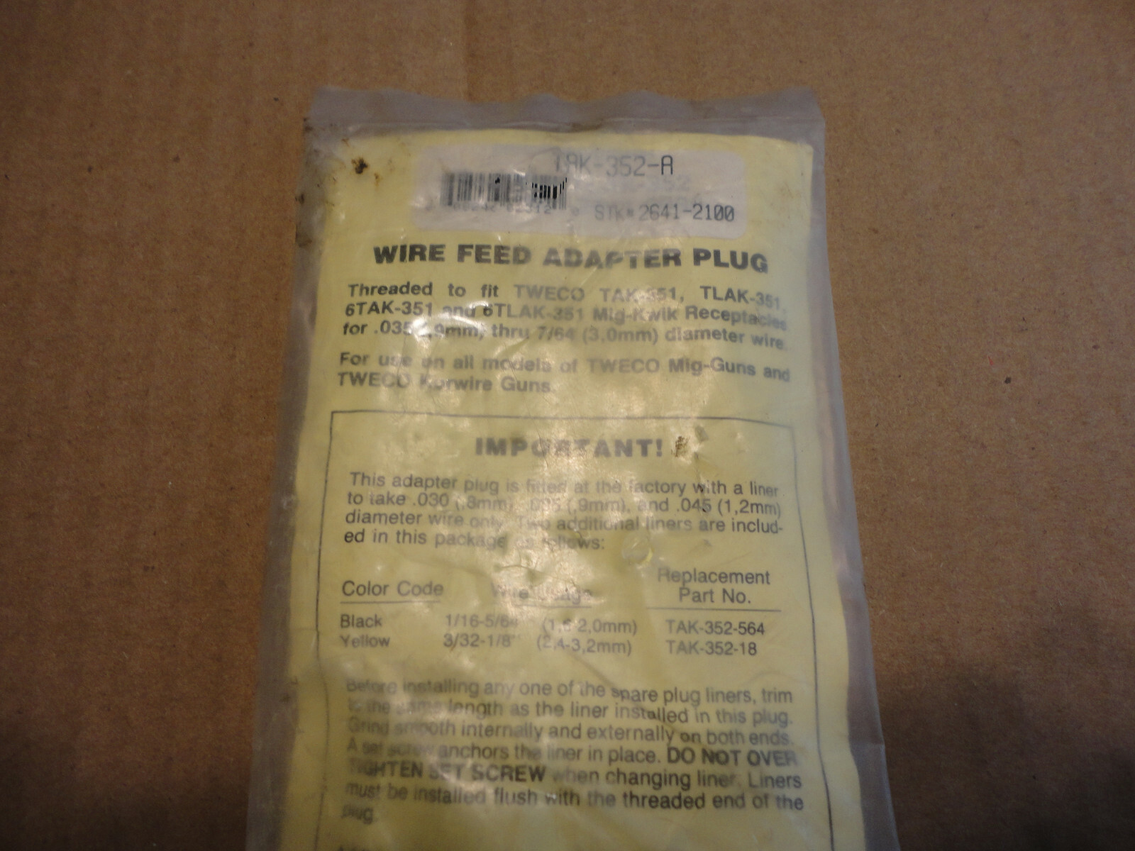 PROFAX TAK-352 A WIRE FEEDER ADAPTER | eBay