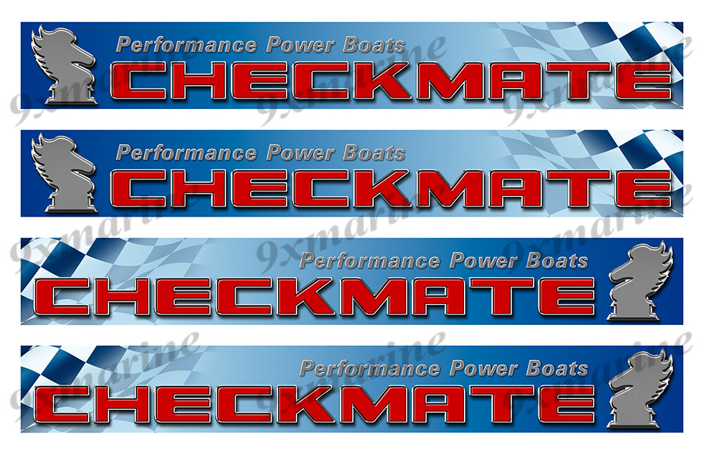 4 Checkmate 80s Vinyl Stickers - 16"x2" each | eBay