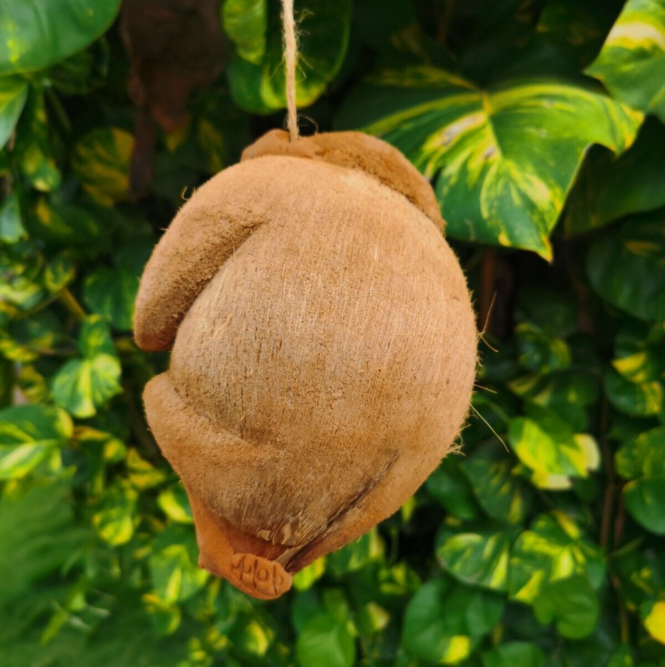 Coconut Carved hanging Monkey Hand Carved Handmade Unique Souvenir Home ...