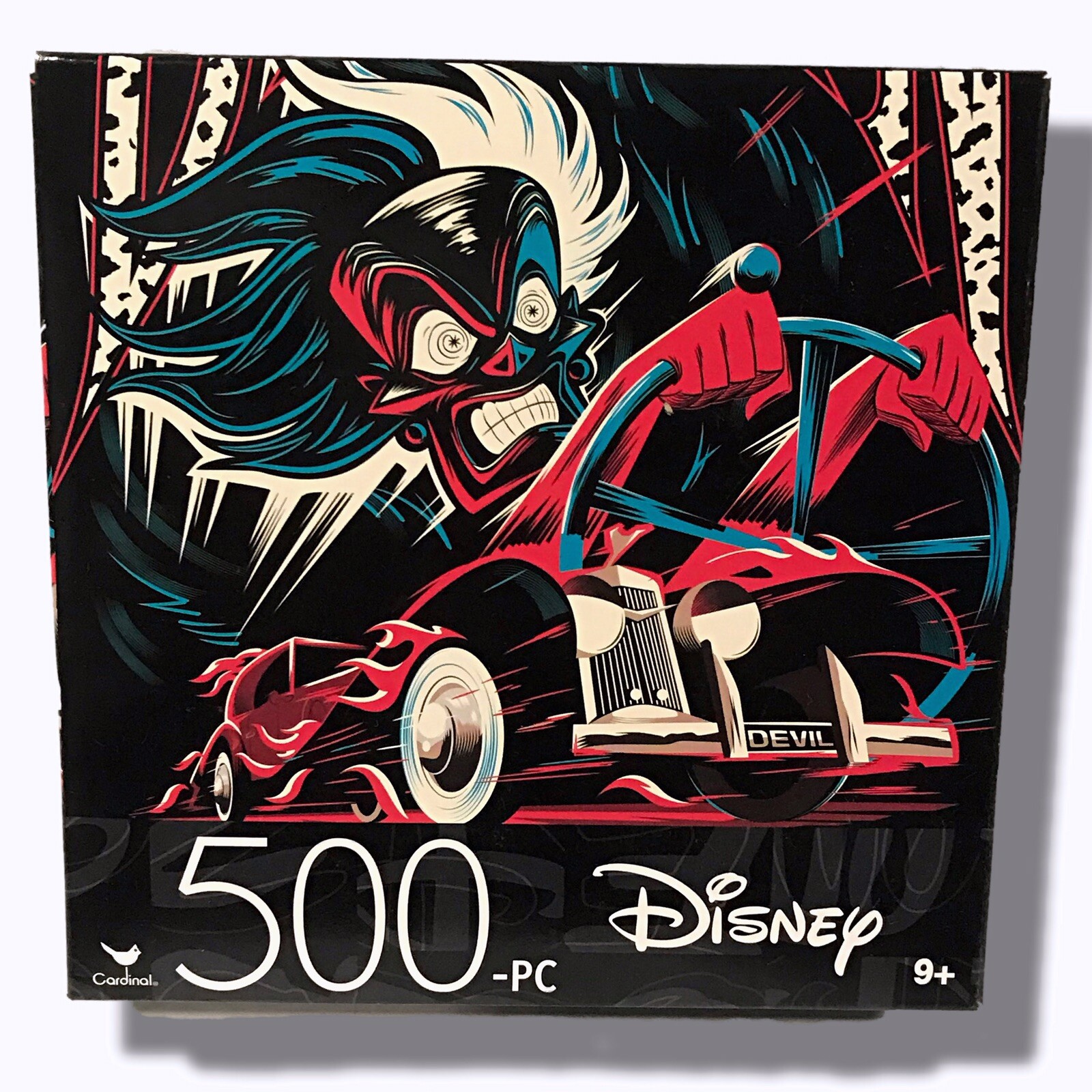 New Cardinal Disney 500 Pc Jigsaw Puzzle Cruella DeVille Speed Demon 11 ...
